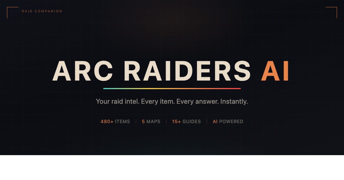 Arc Raiders AI · Quest Tracker, Item Database & Strategy Guides